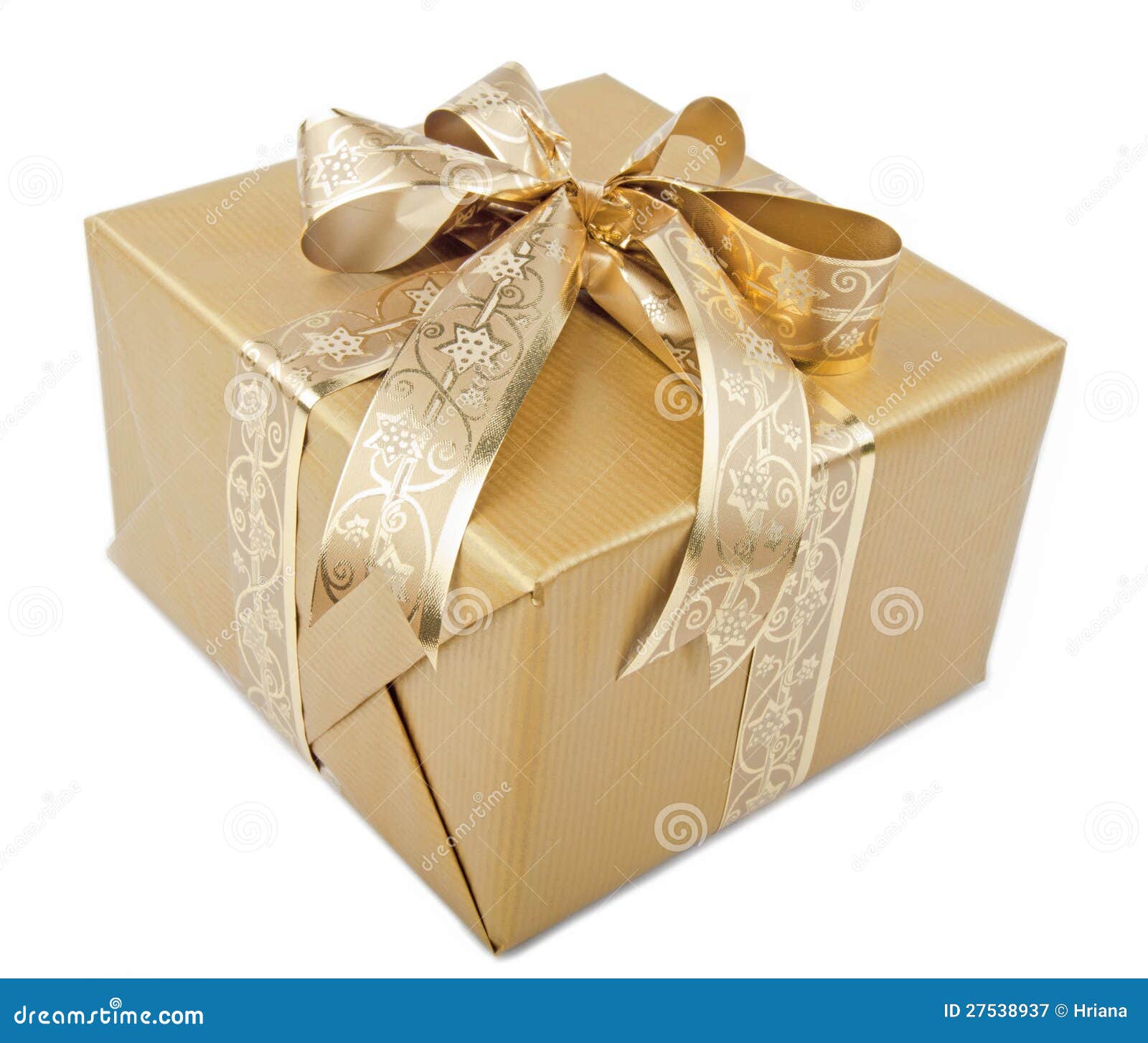 Present with Gold Ribbon stock image. Image of horizontal - 27538937