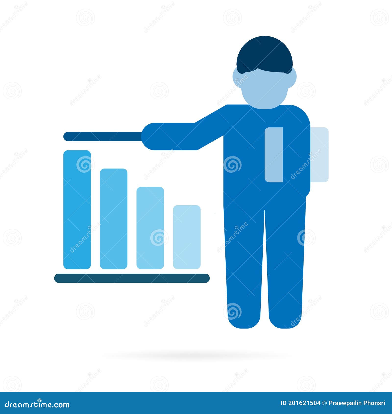 Present Graph Chart Icon Pictogram. Businessman Presentation Statistic ...