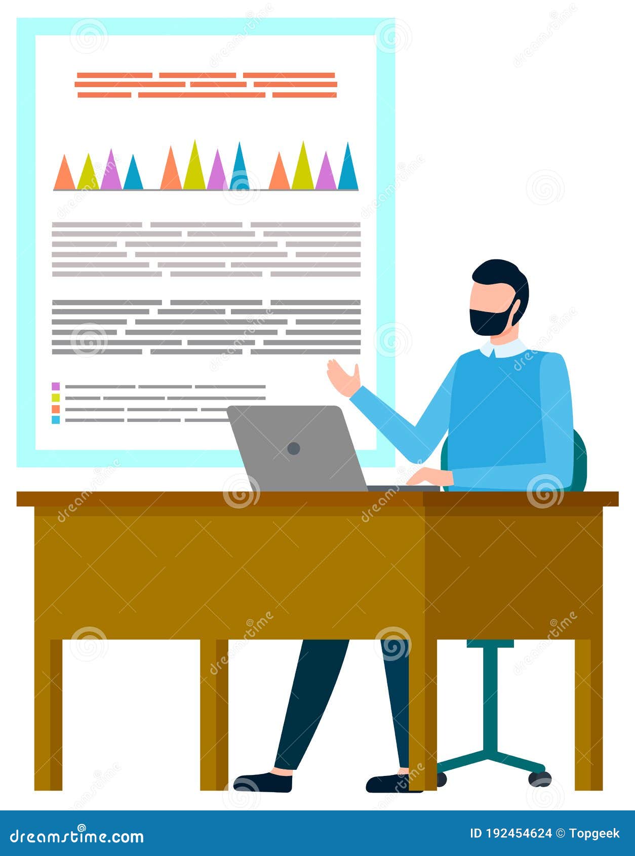 Present and Graph Report, Communication Vector Stock Vector ...