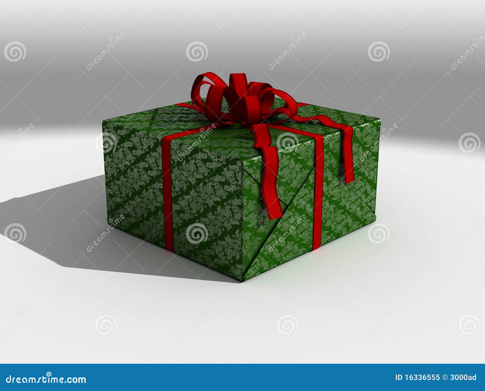 Present in Green Wrapping Paper Stock Illustration - Illustration of ...