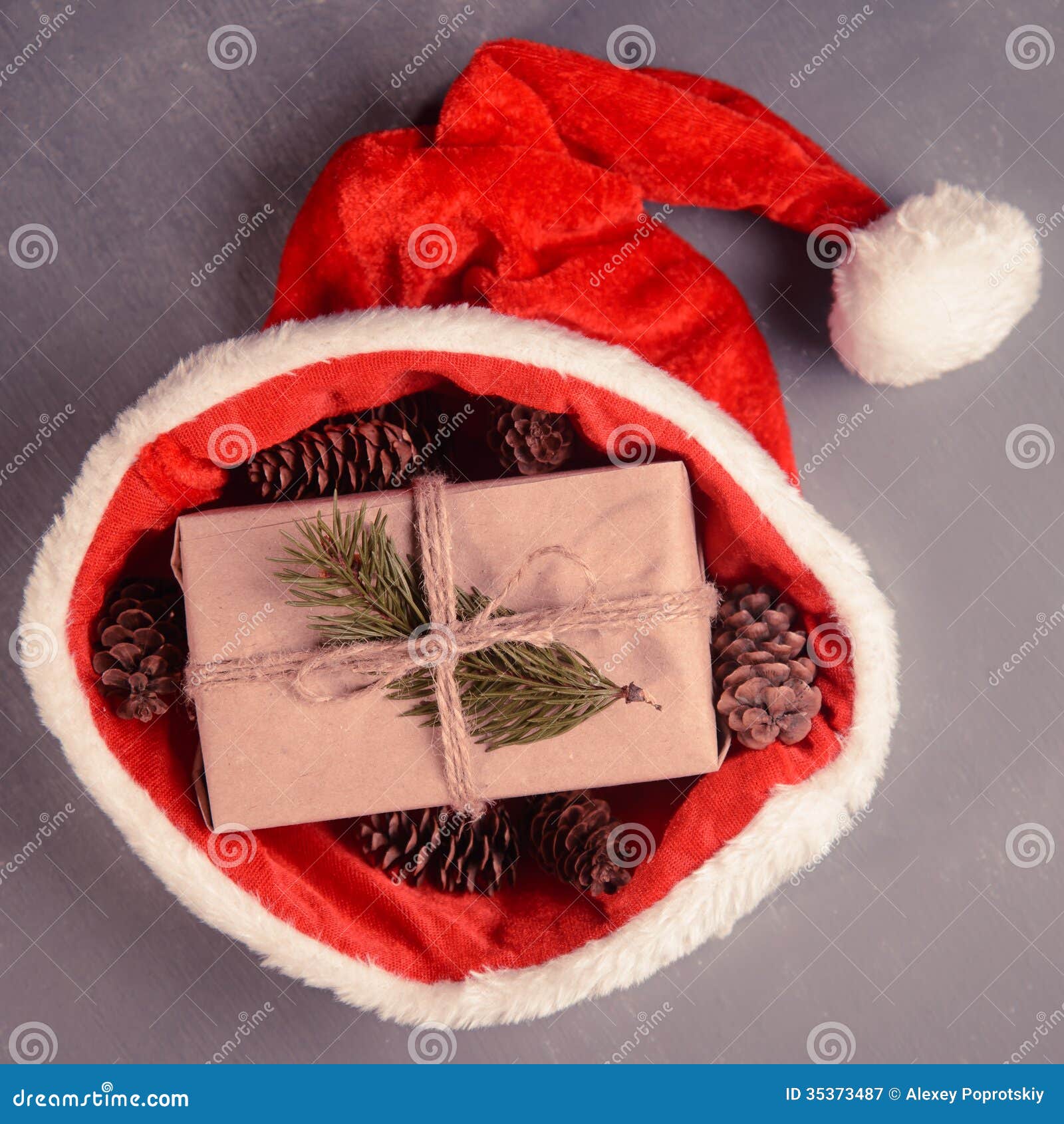 Present in a hat stock image. Image of rope, event, christmas - 35373487