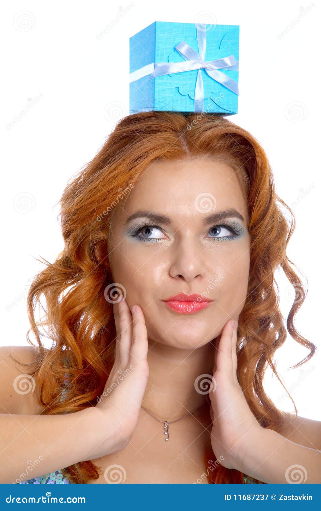 Present on head stock image. Image of girl, playful, adult - 11687237