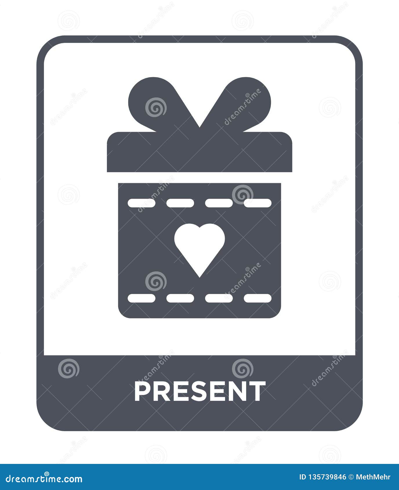 Present Icon in Trendy Design Style. Present Icon Isolated on White ...