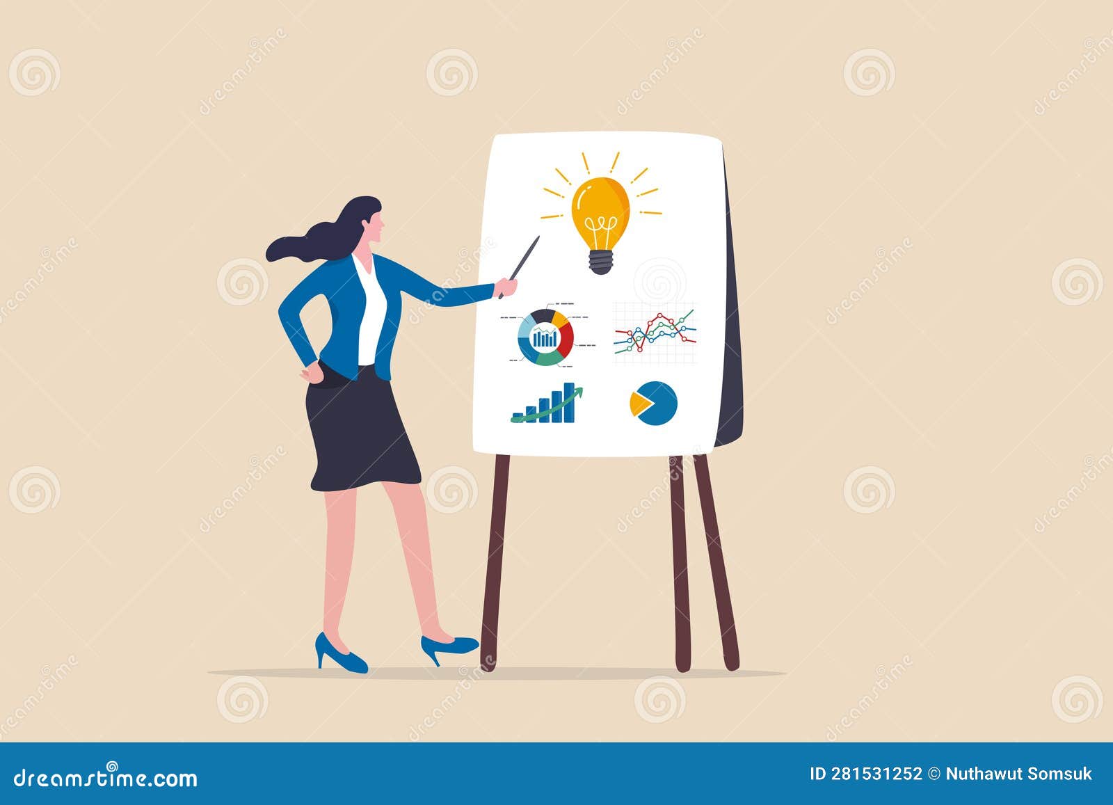 Business Insight Light Bulb With Brain, A Symbol Of Innovative Thinking ...