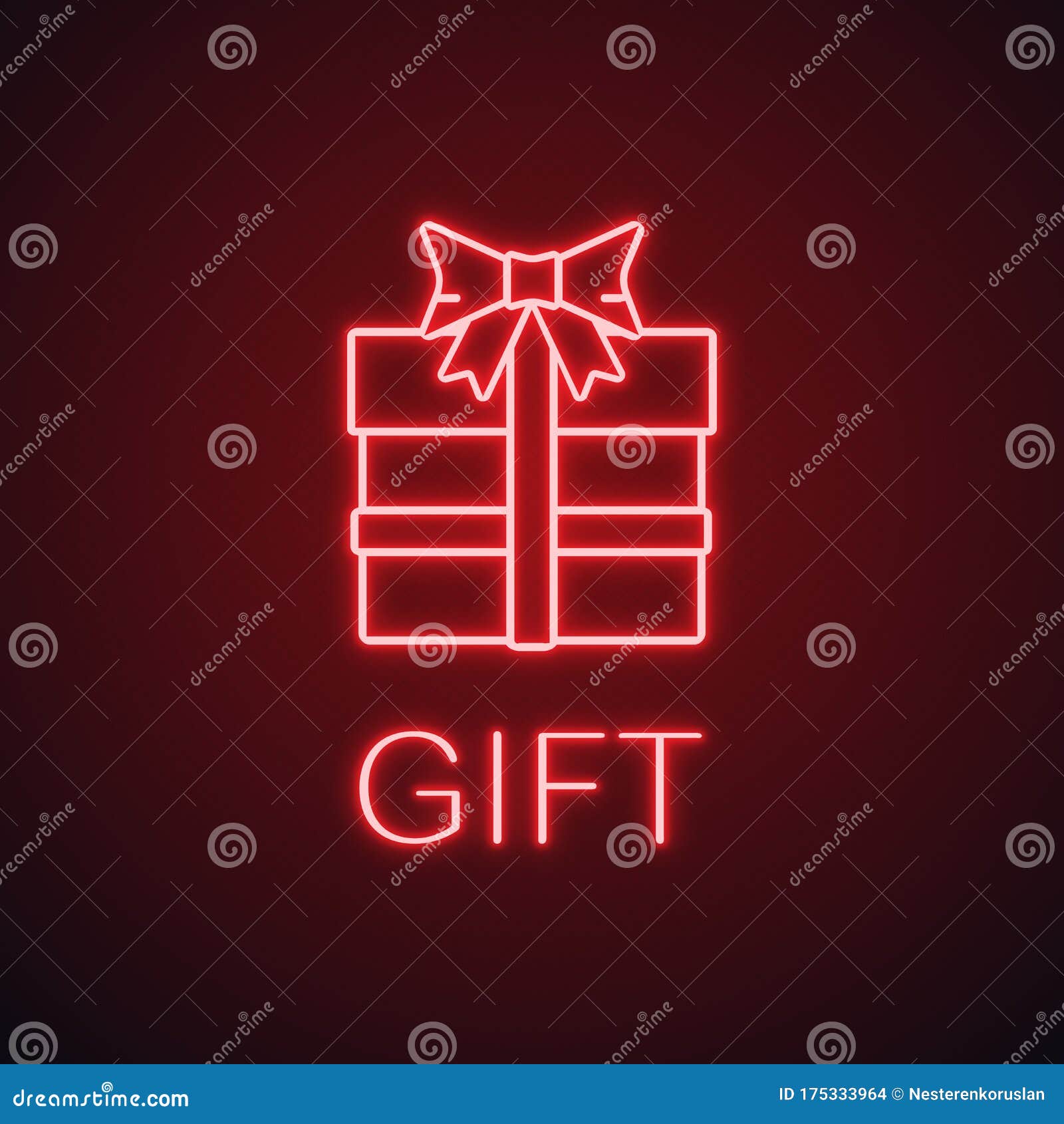 Present neon light icon stock illustration. Illustration of package ...