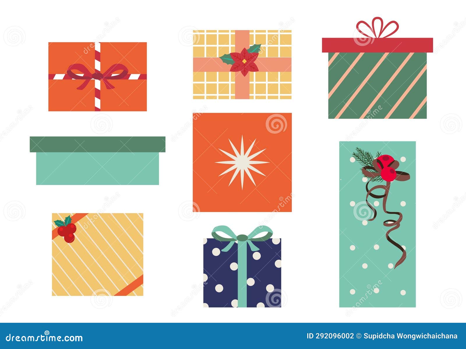 Present Object Collection with Ribbon.Vector Illustration for Icon ...