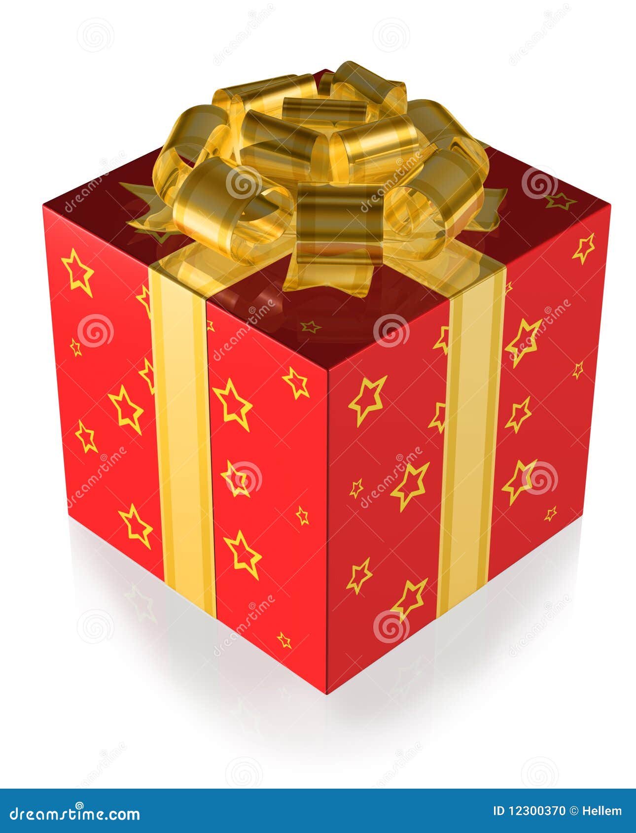 Present Red with Gold band stock illustration. Illustration of ...