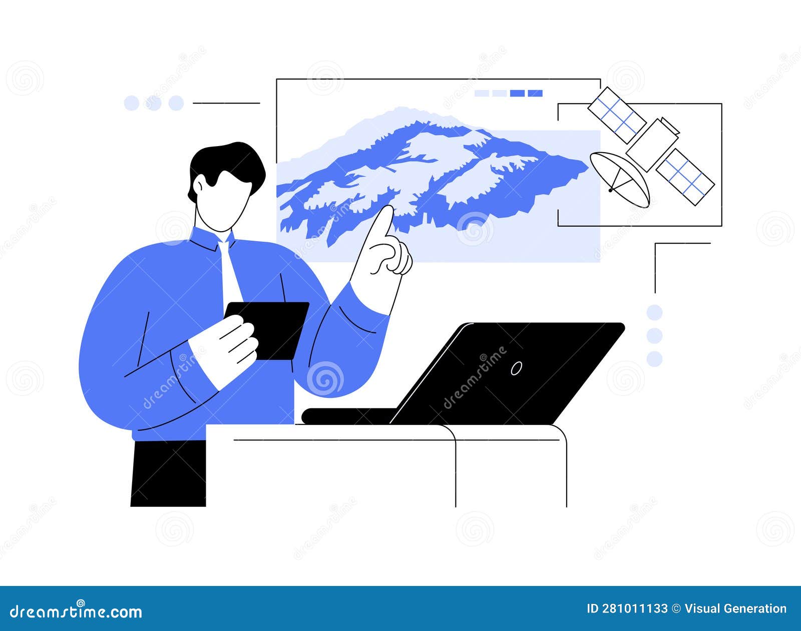Remote Sensing Vector Illustration. Satellite Data Wave Acquisition ... Remote Sensing Vector Illustration. Satellite Data Wave Acquisition ...