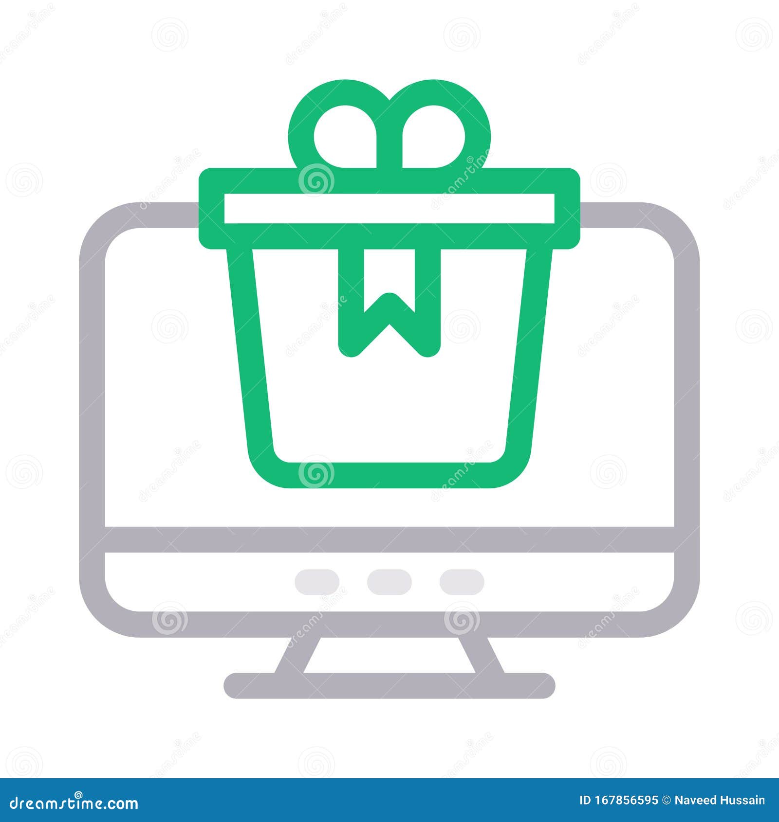 Present Screen Vector Color Line Icon Stock Illustration - Illustration ...