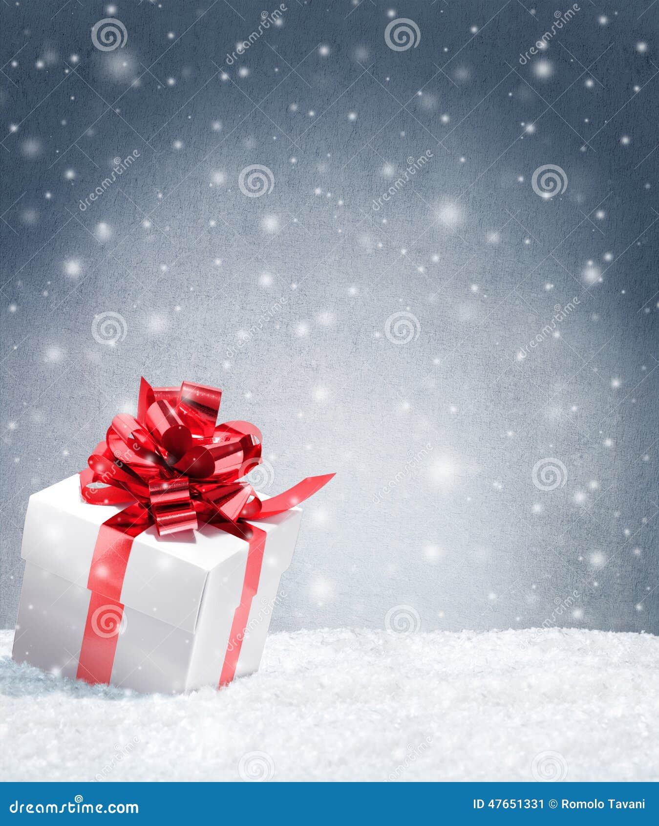 Present on Snow with Copy Space Stock Image - Image of surprise ...