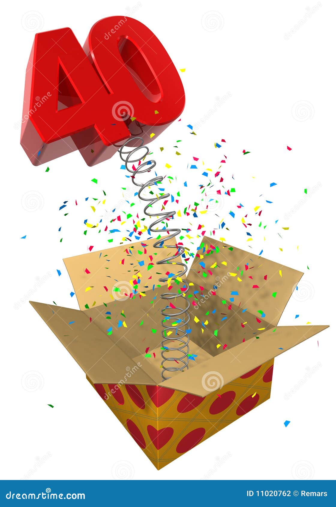 Present with Spring 40 Birthday Stock Illustration - Illustration of ...