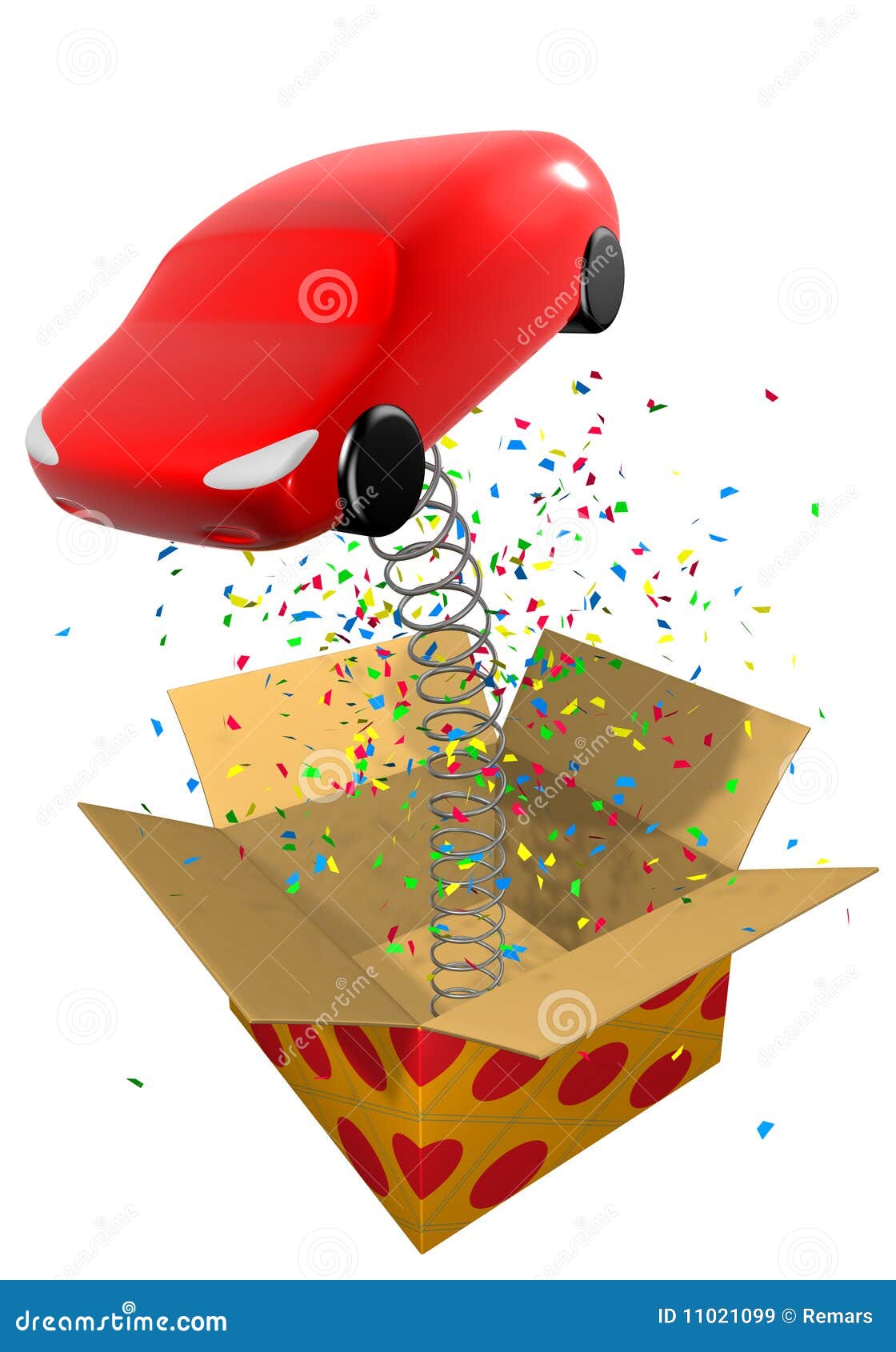 Present with spring car stock illustration. Illustration of gift - 11021099