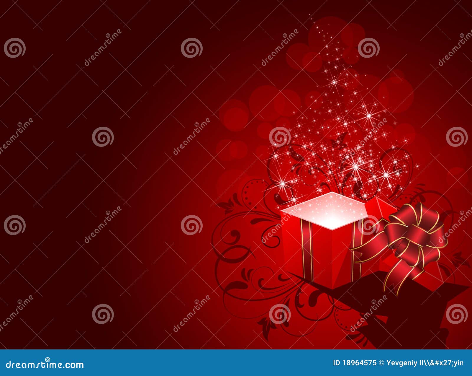 Present with Stars on Red Background Stock Vector - Illustration of ...