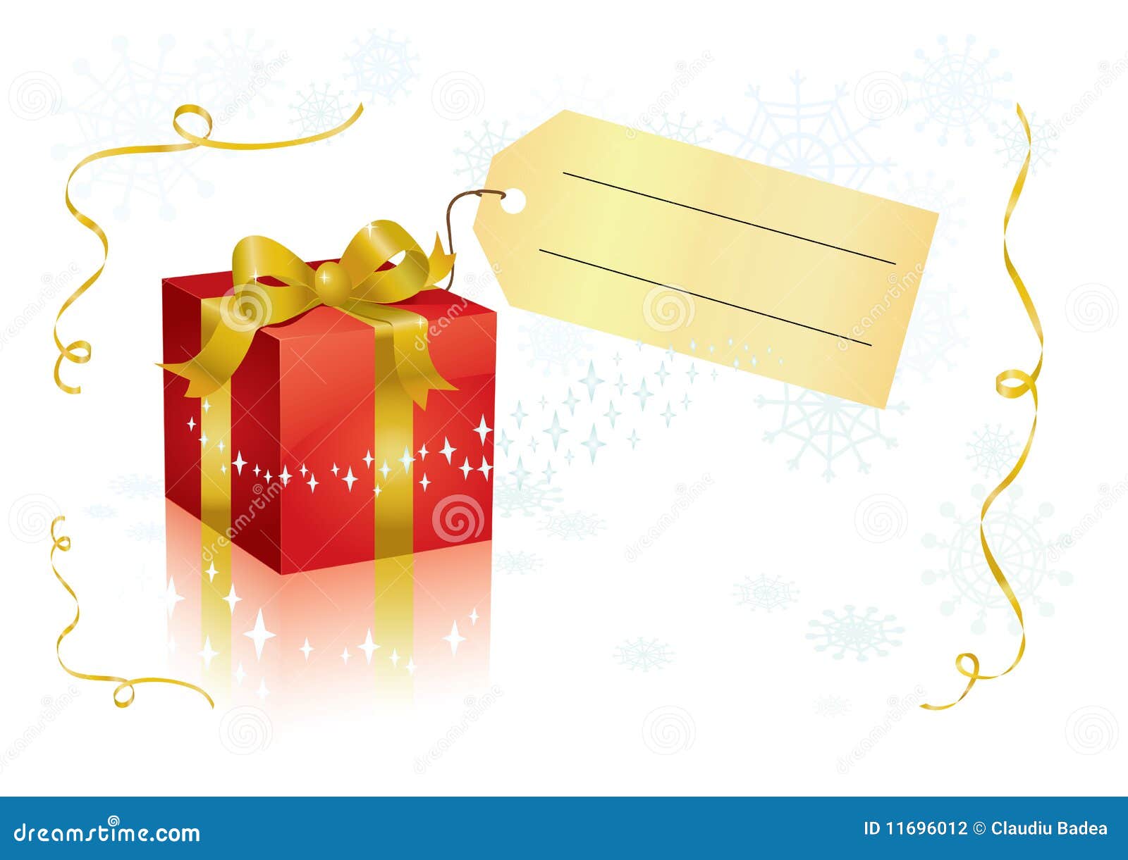Present and tag stock vector. Illustration of party, gold - 11696012