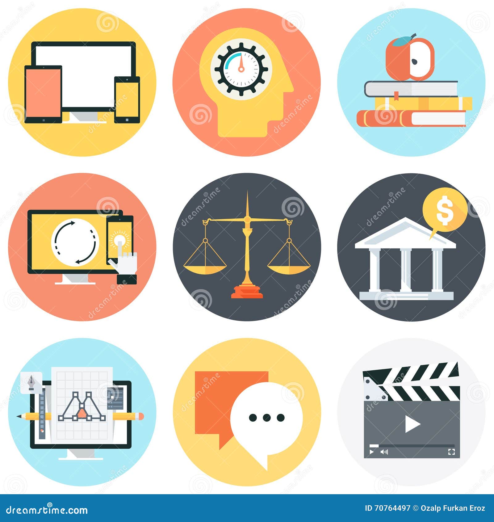 Present Theme, Flat Style, Colorful, Icon Stock Illustration ...