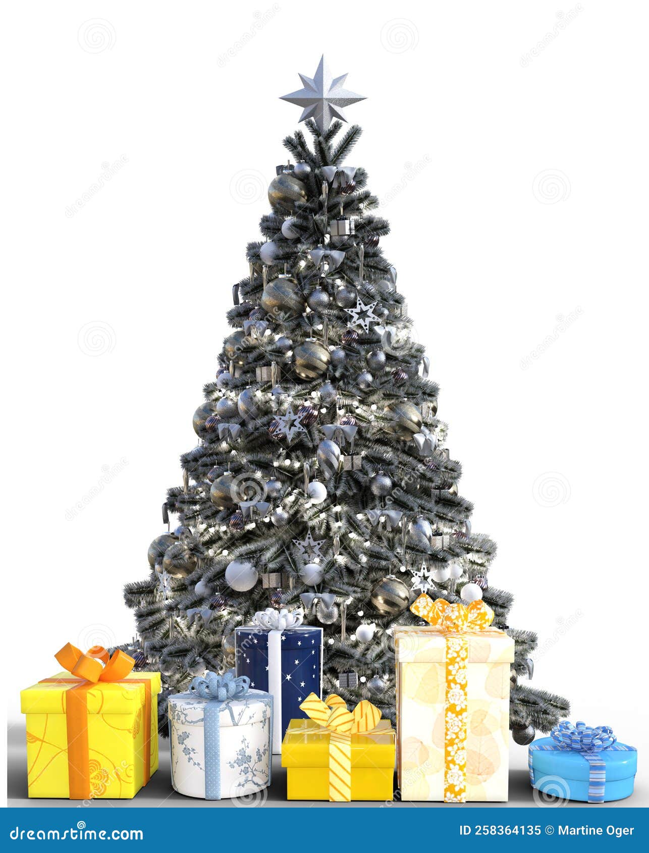 Present tree christmas stock image. Image of presents - 258364135