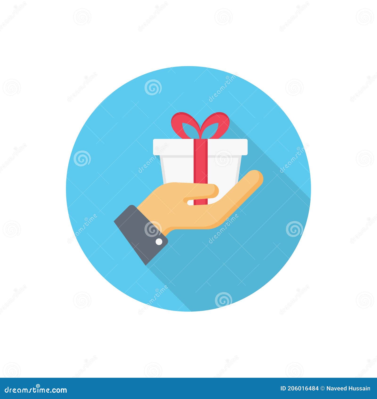 Present Vector Flat Colour Icon Stock Vector - Illustration of ...