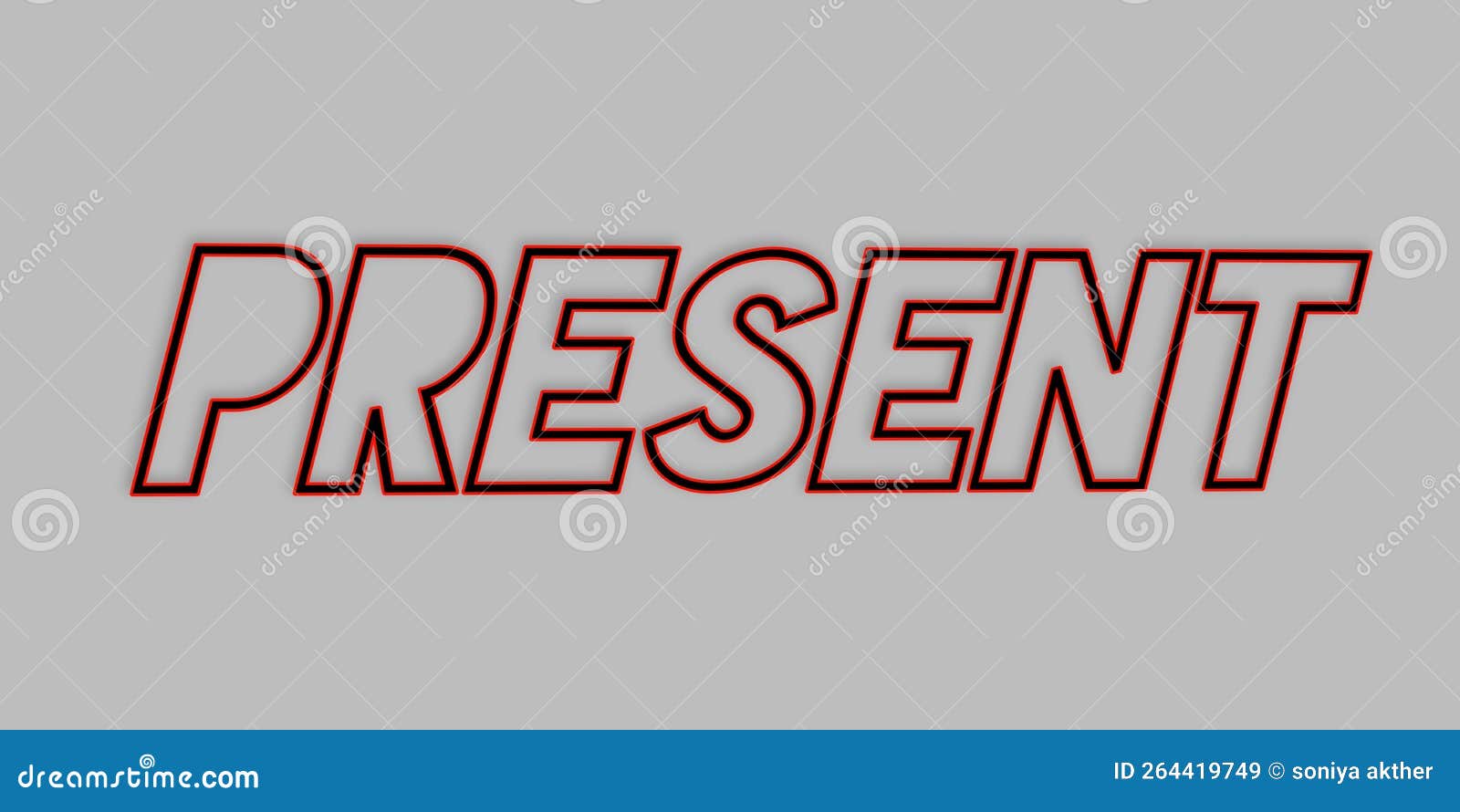 PRESENT Word Taxt 3D Illustration Image Stock Illustration ...