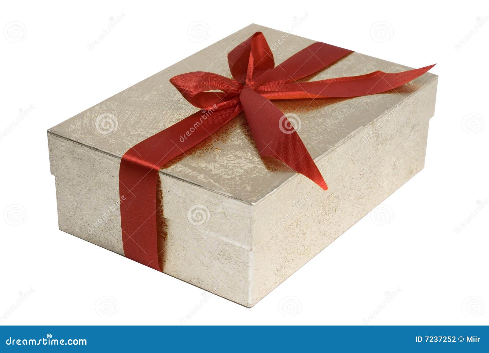 Present Wrapped with Red Bow Stock Photo - Image of luxurious, indoors ...