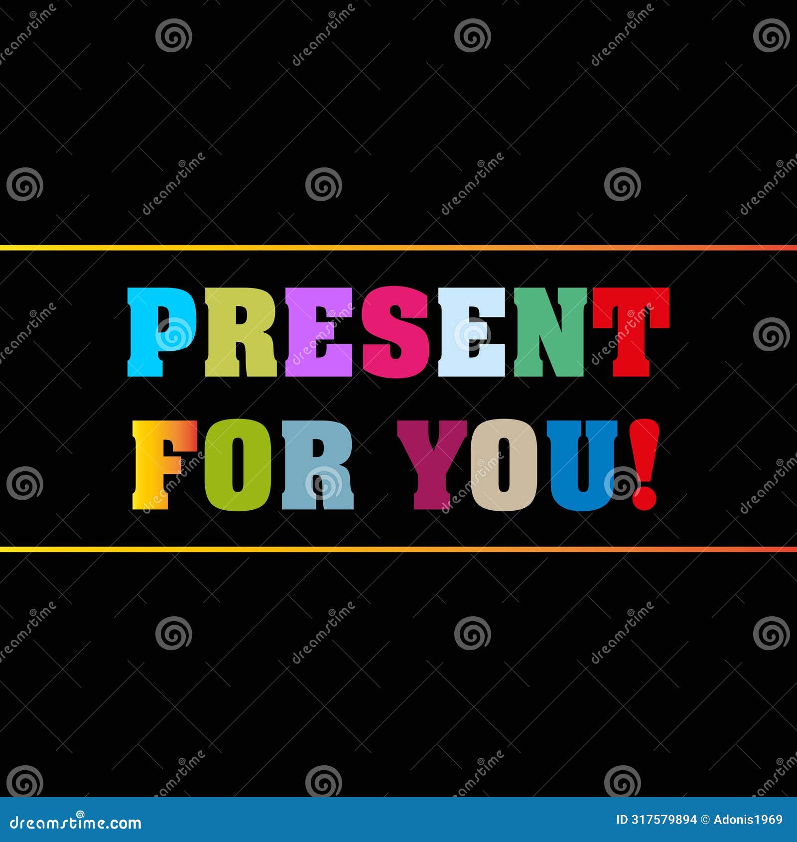 Present for You Word Block on Black Stock Illustration - Illustration ...