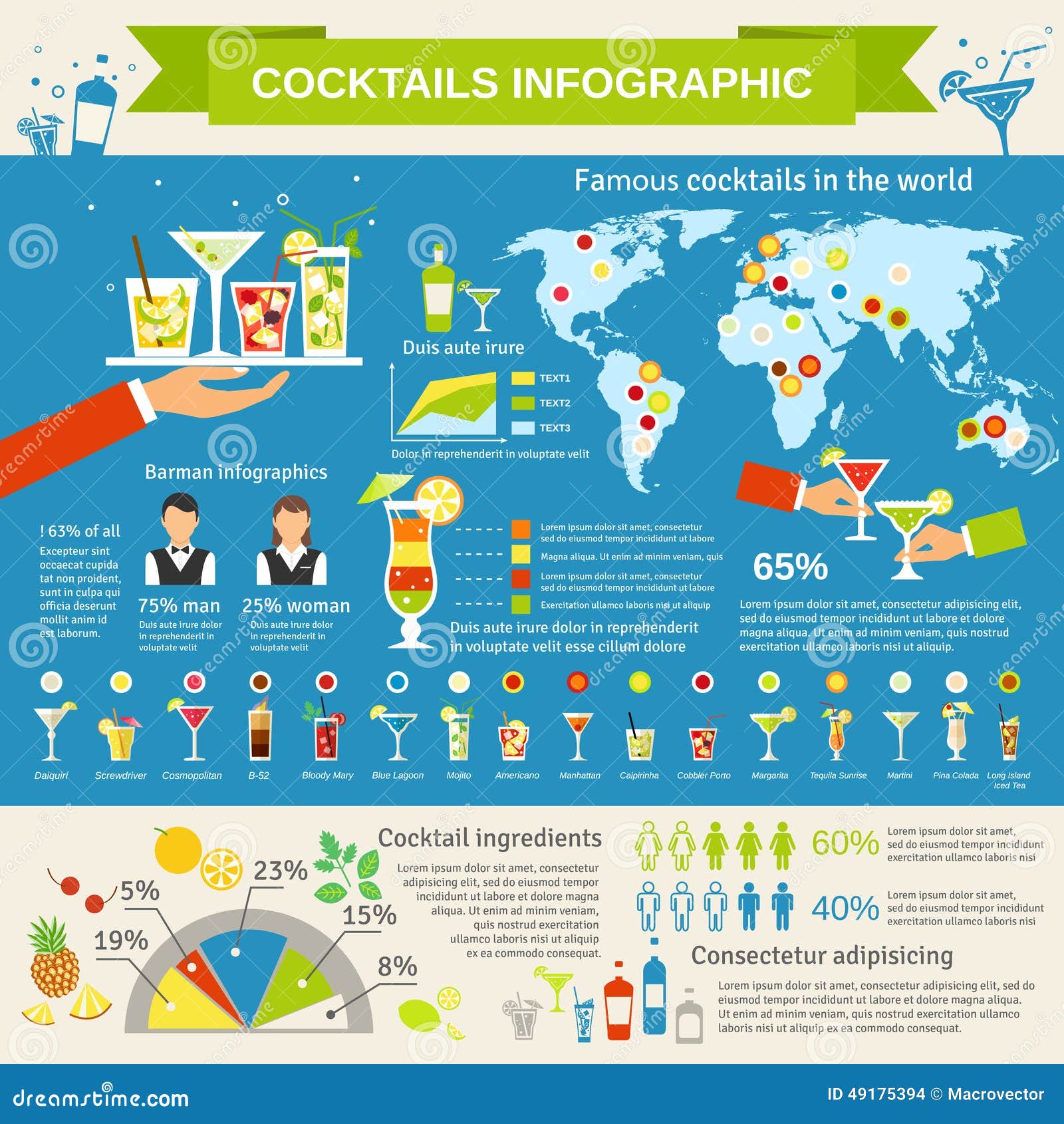Presentación Infographic Del Consumo De Los Cócteles Ilustración del ... Presentación Infographic Del Consumo De Los Cócteles Ilustración del ...