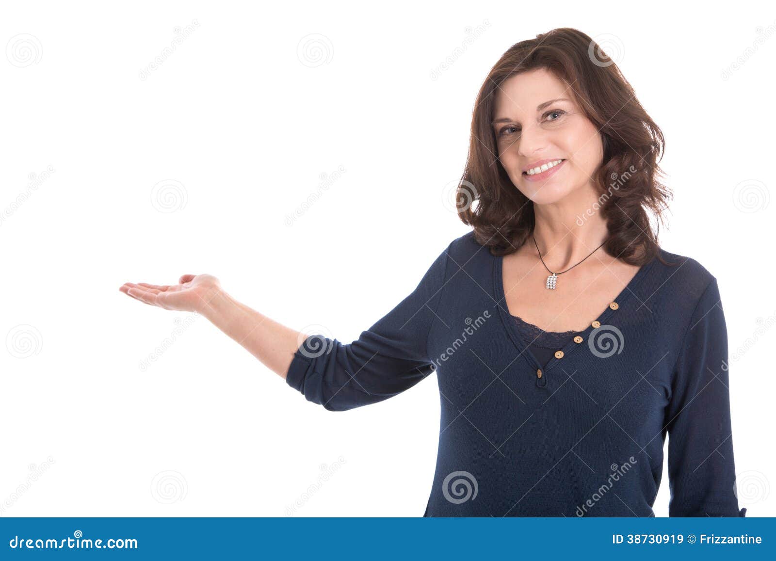 Presentando a La Mujer De Negocios Mayor Aislada Imagen de archivo ...