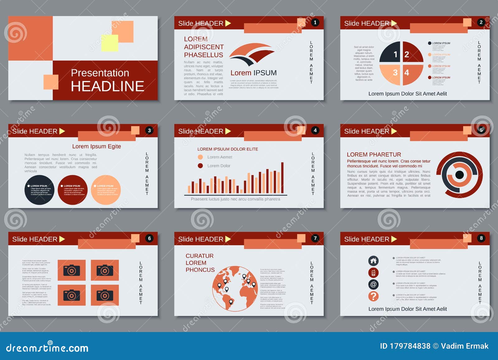Professional Business Presentation Vector Template Stock Vector ...