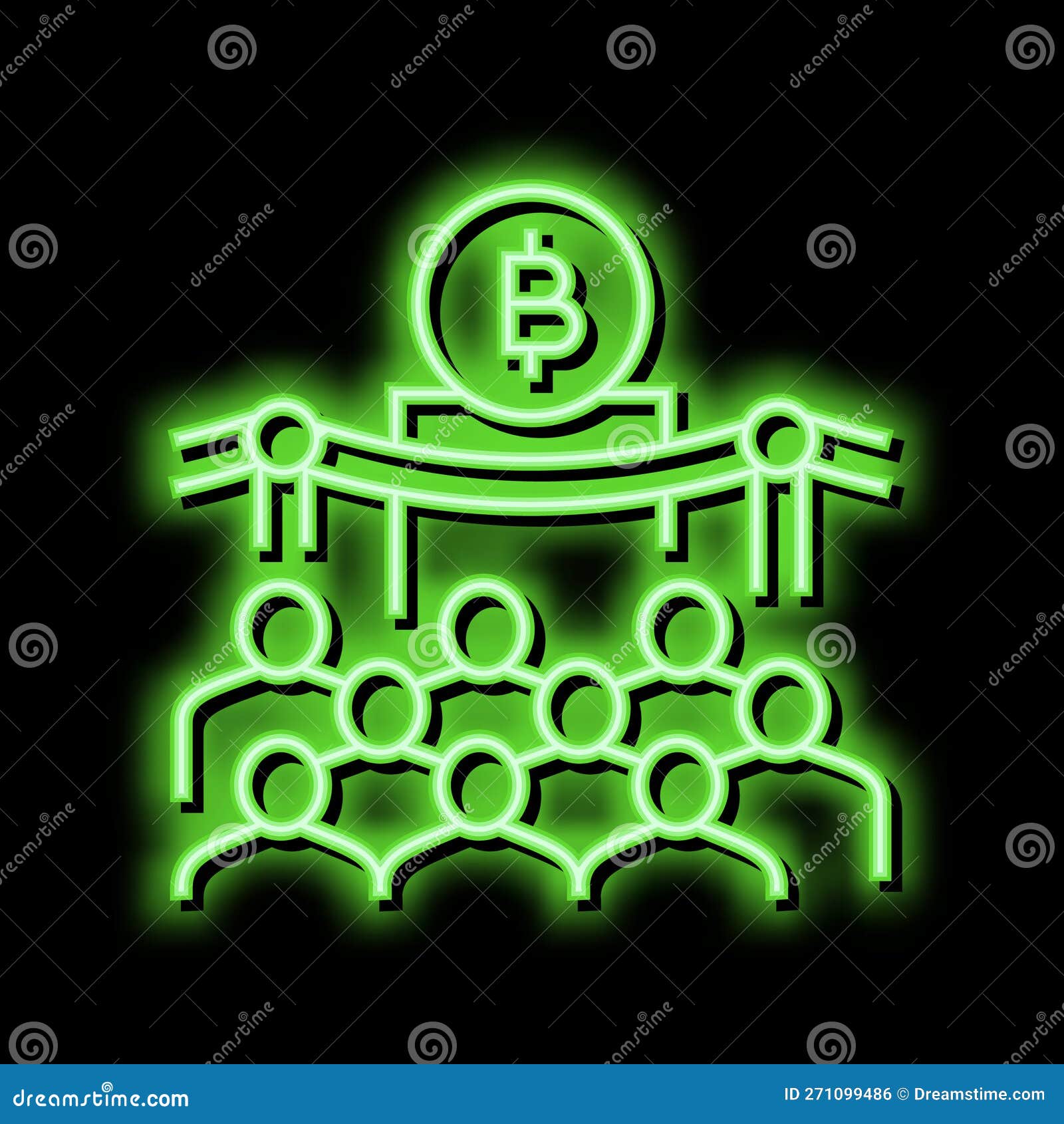 Presentation Bitcoin Neon Glow Icon Illustration Stock Vector ...
