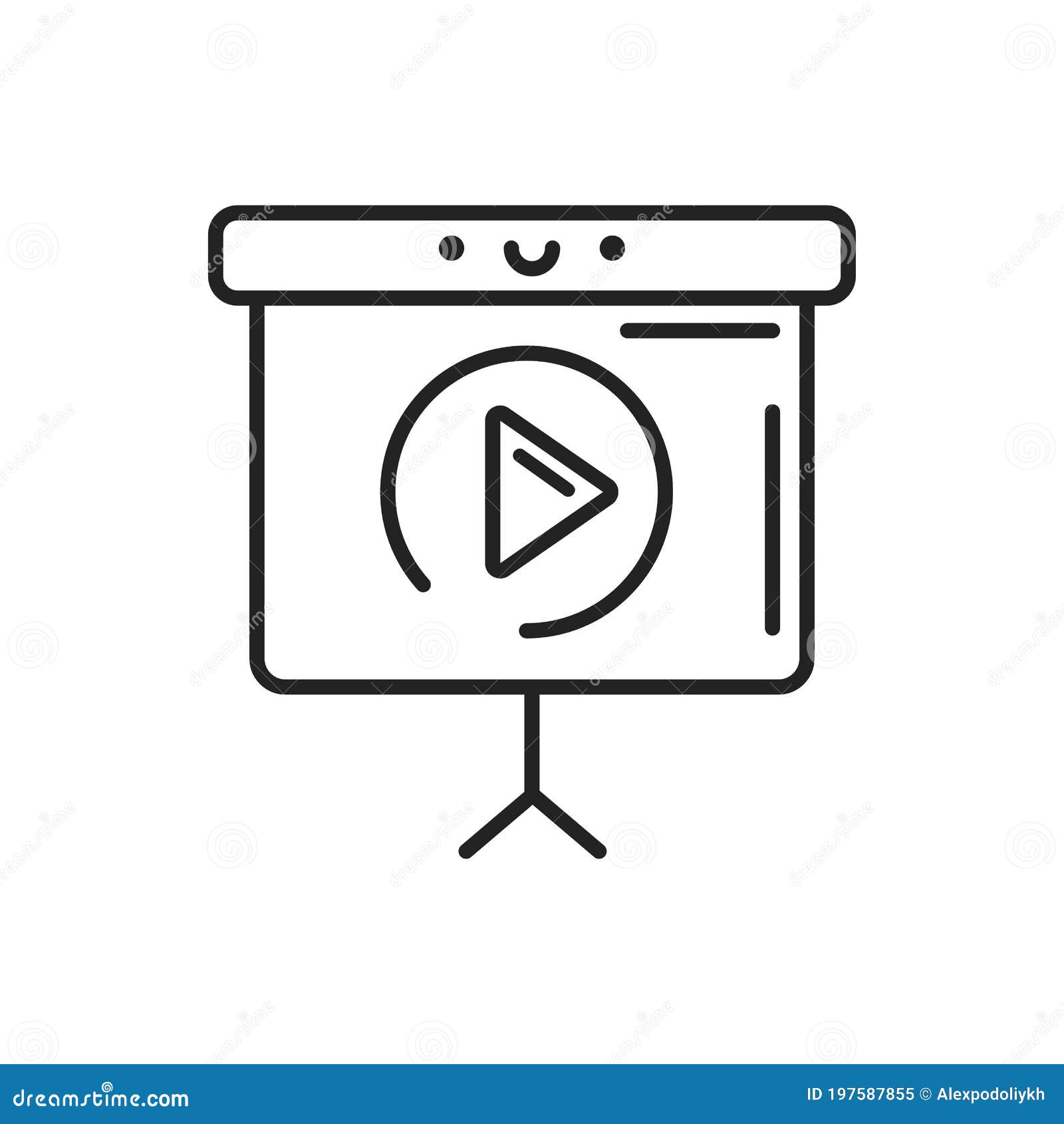 Presentation Black Icon. Custom Video Content. Sign for Web Page ...