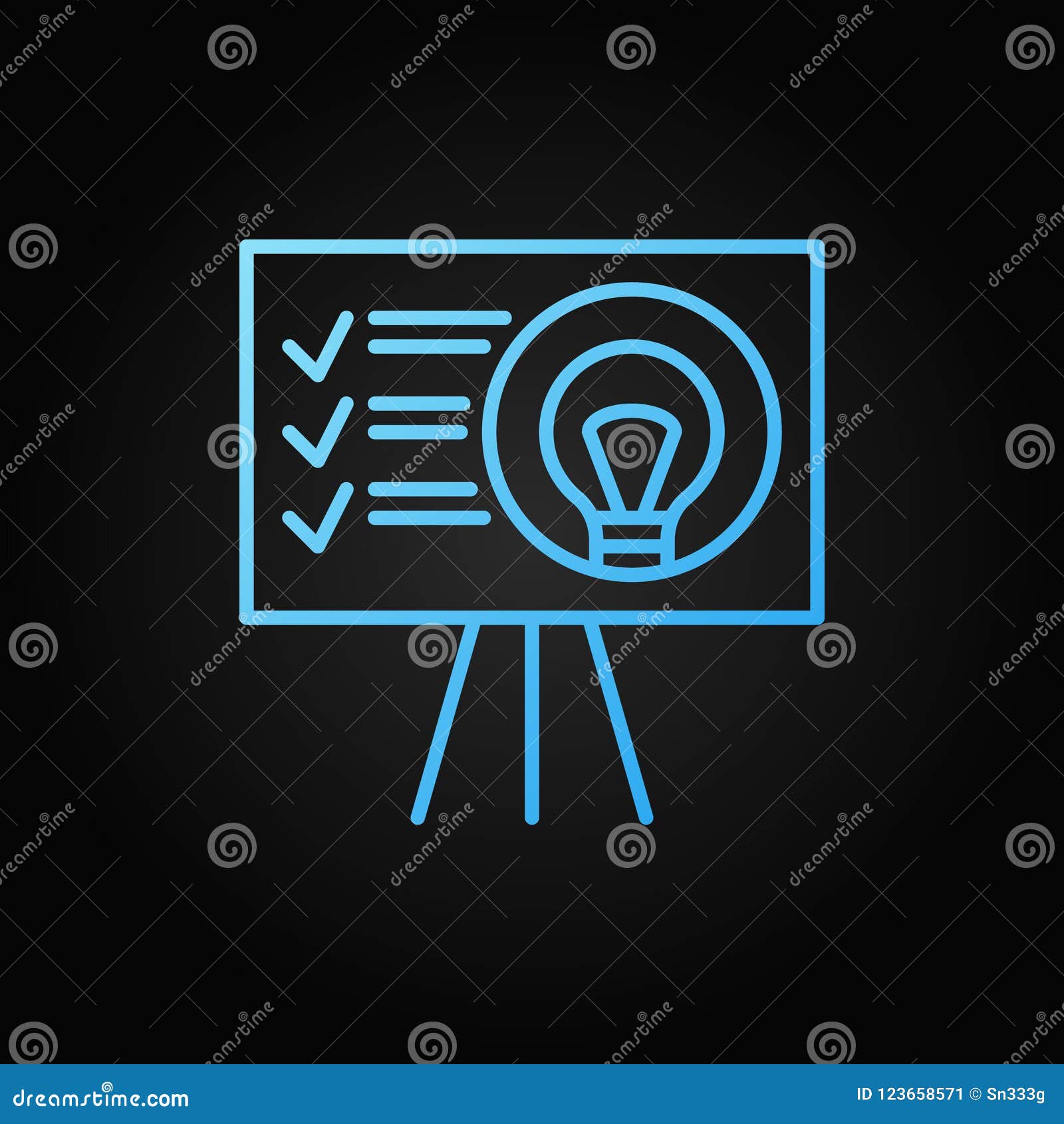 Presentation Blue Icon - Vector Startup Presentation Line Sign Stock ...