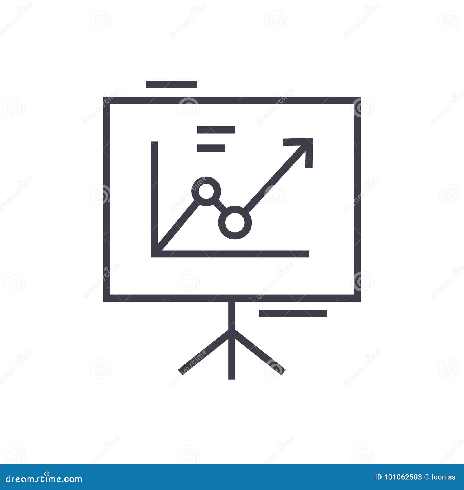 Presentation Board,flip Chart Vector Line Icon, Sign, Illustration on ...