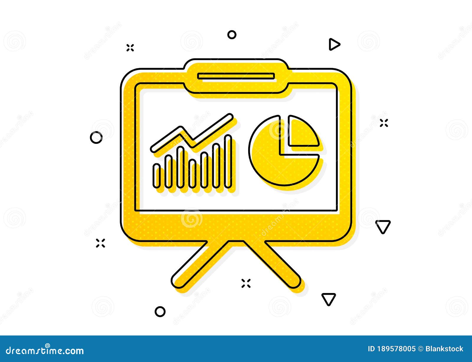 Presentation Board Icon. Report Chart Sign. Vector Stock Vector ...