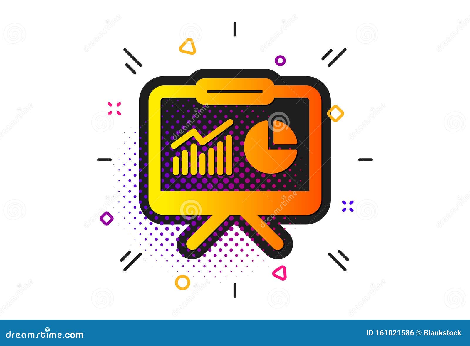 Presentation Board Icon. Report Chart Sign. Vector Stock Vector ...