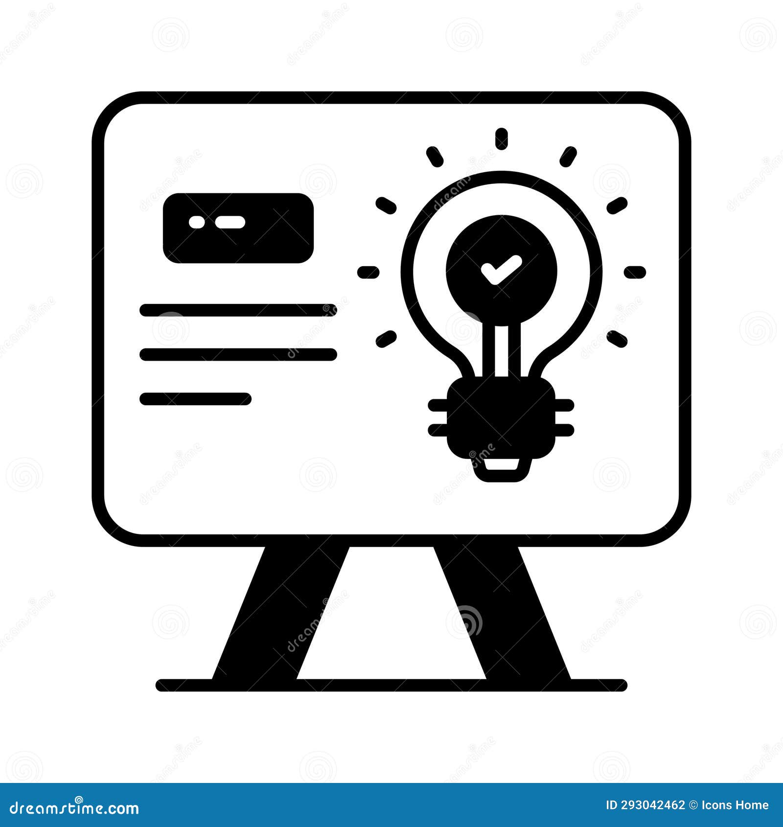 Presentation Board with Light Bulb Showing Creative Presentation Vector ...