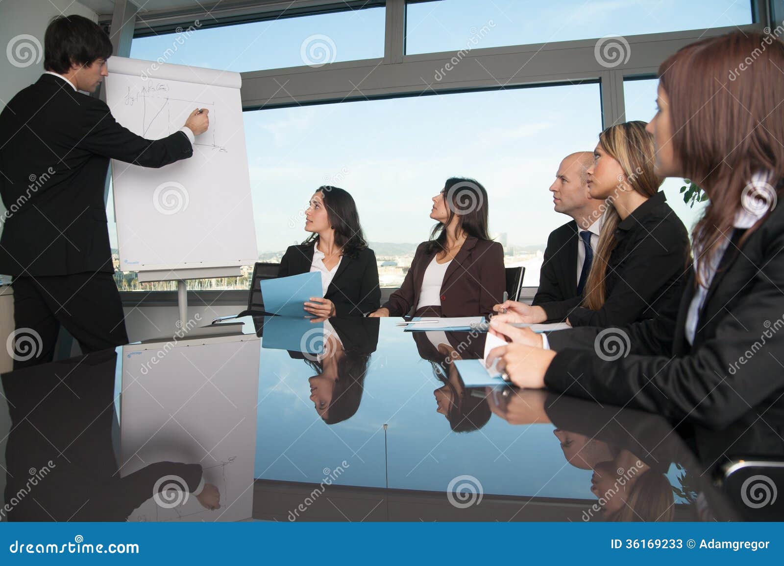 Presentation in board room stock image. Image of laptop - 36169233