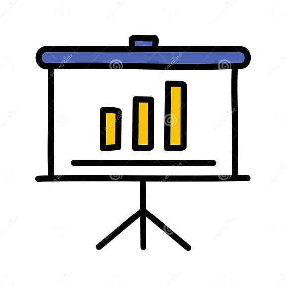 Presentation Board Vector, Bar Chart Filled Style Icon Editable Outline ...