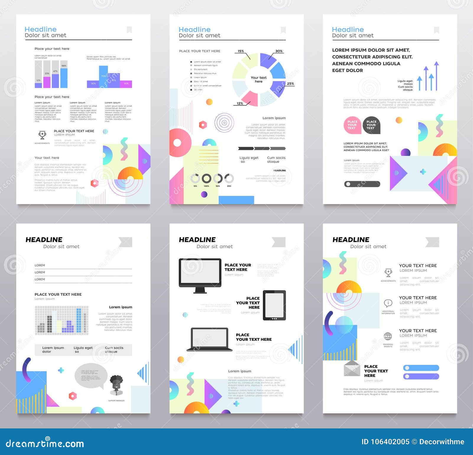 Presentation Booklet - Set of Modern Vector Abstract Templates Stock ...