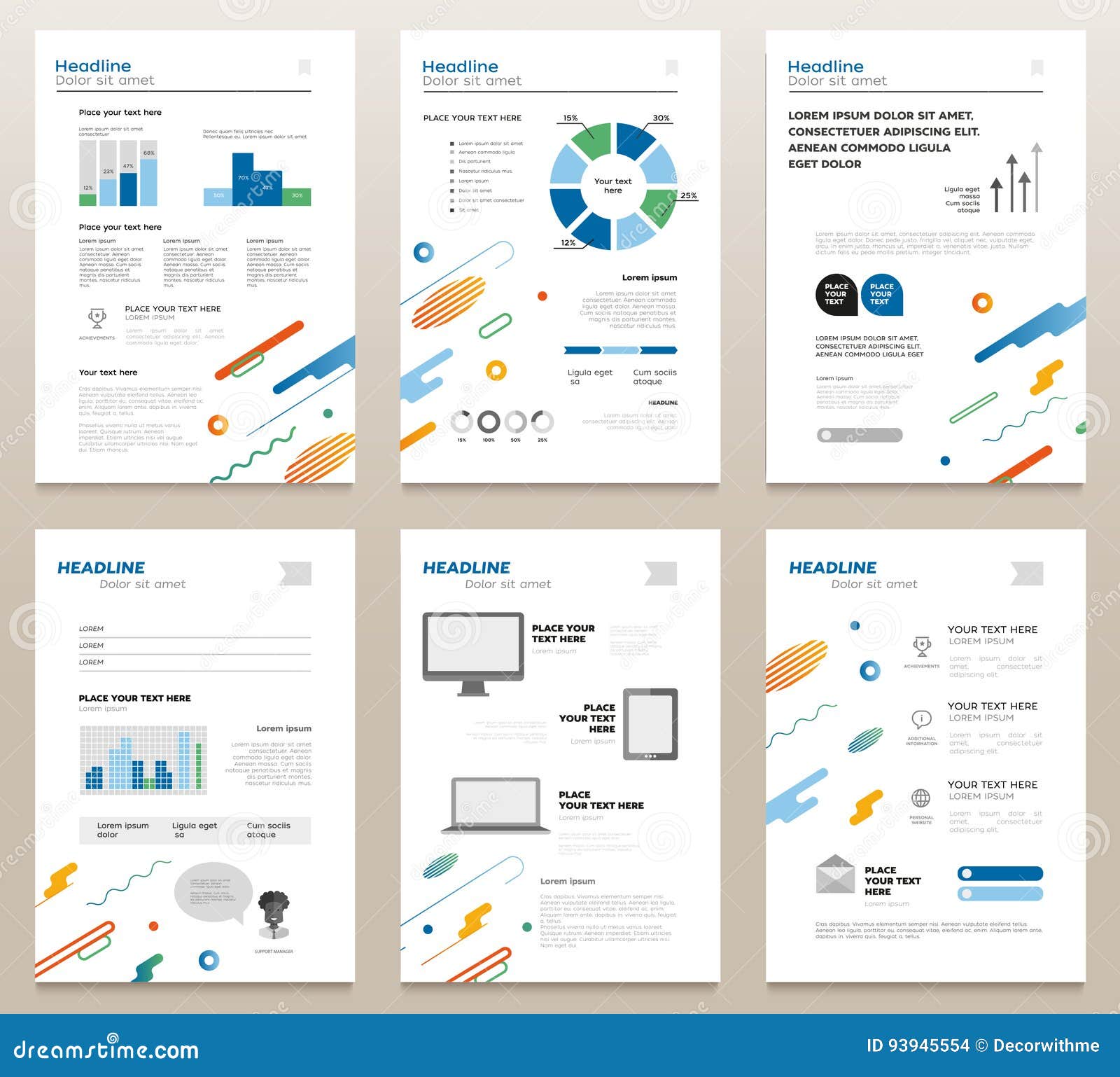 Presentation Booklets - Vector Template A4 Pages Set Stock Vector ...