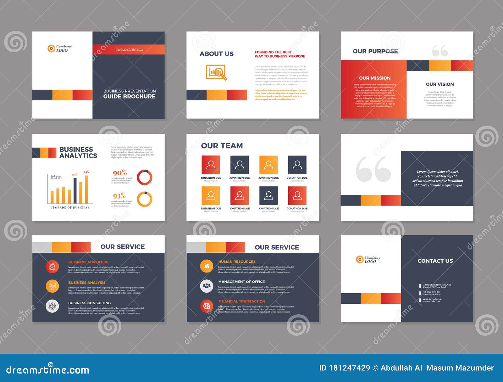 Business Presentation Brochure Guide Design | Powerpoint Â Slide ...