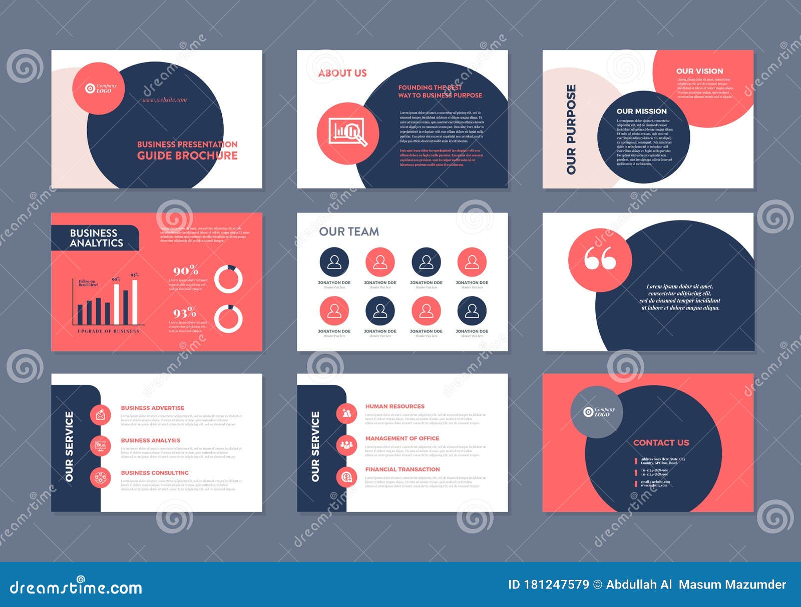 Business Presentation Brochure Guide Design | Powerpoint Â Slide ...