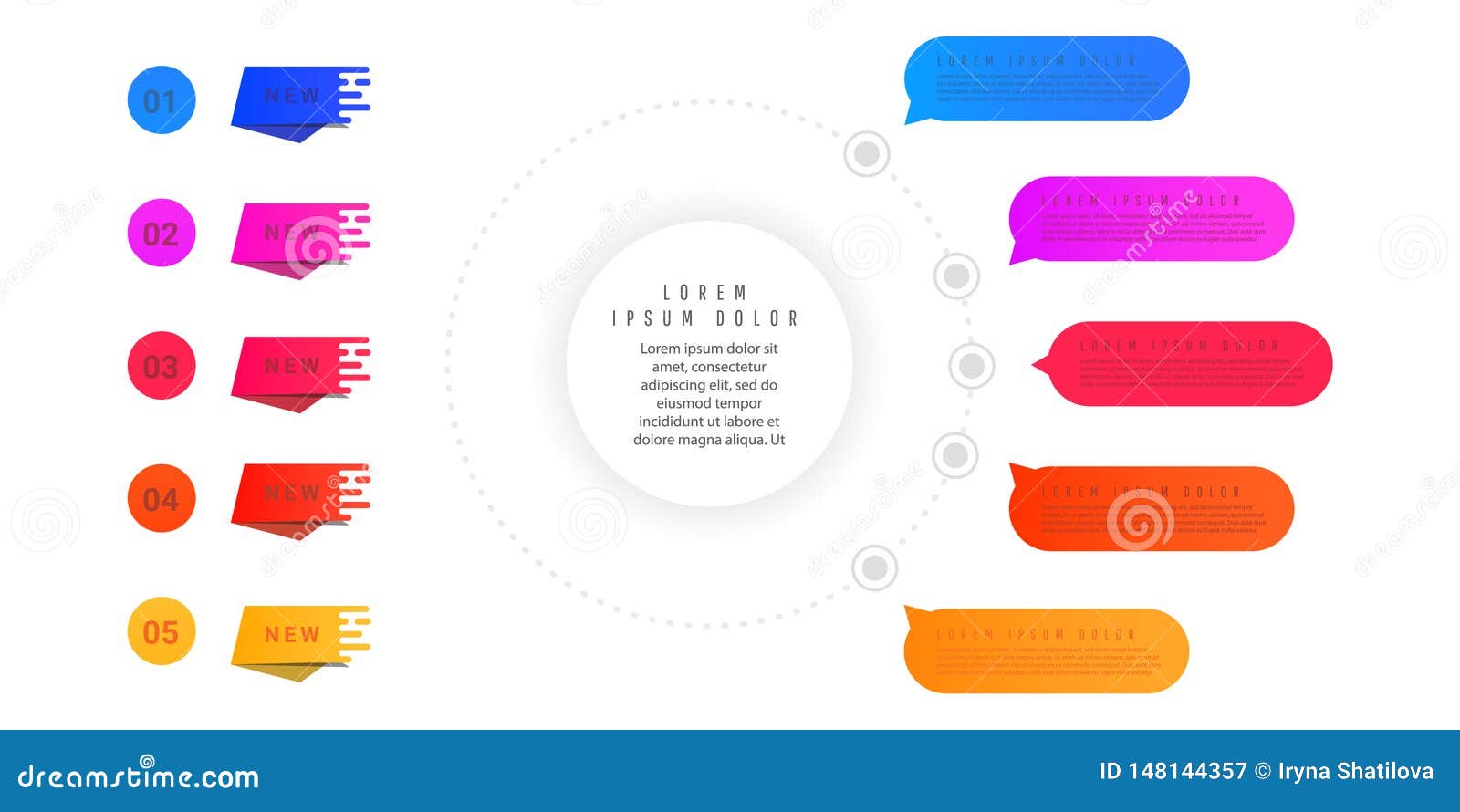 Presentation Business Circle Template with Colorful Round Elements ...