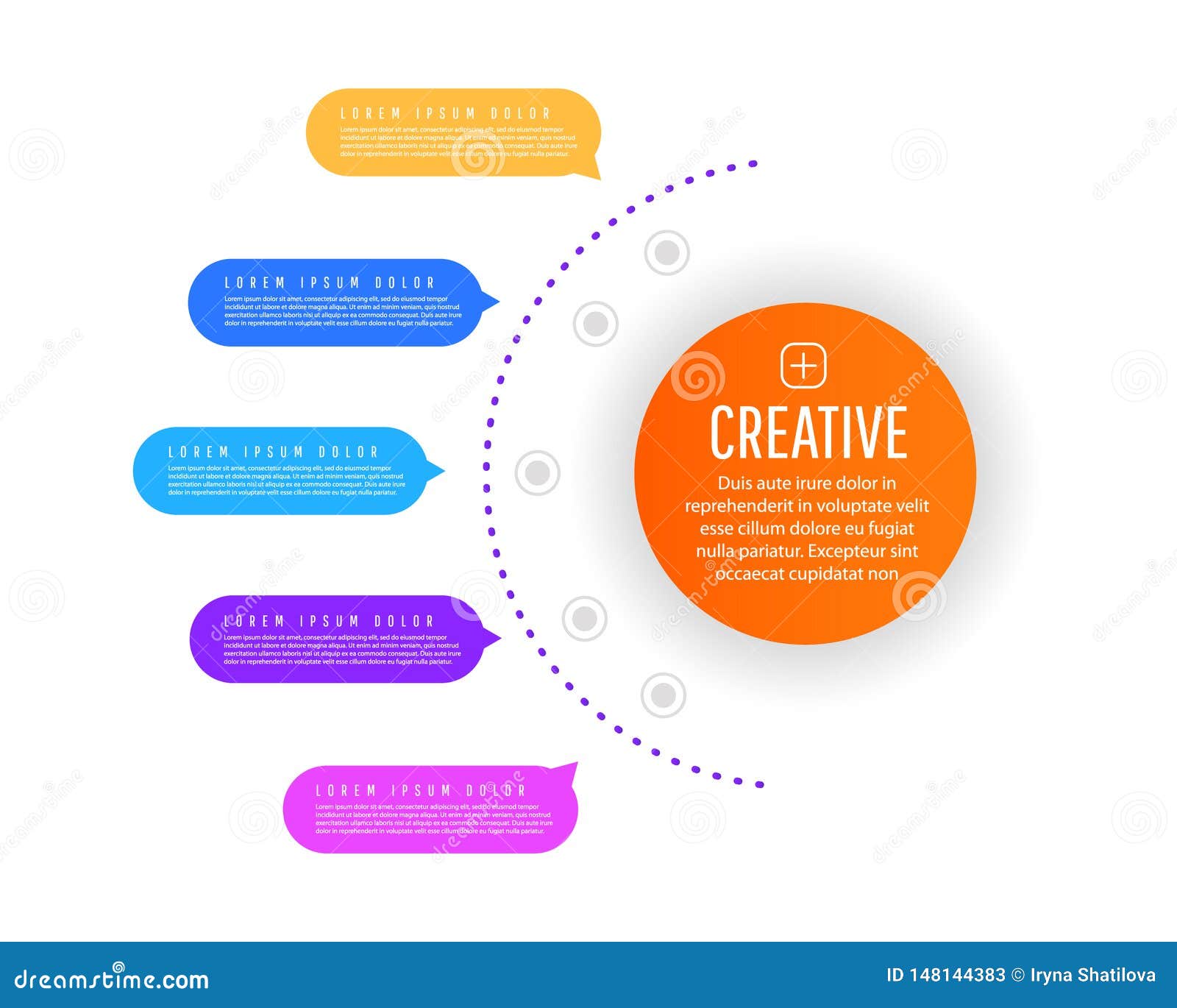 Presentation Business Circle Template with Colorful Round Elements ...