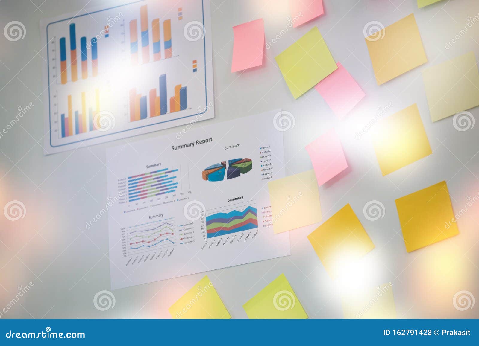 Presentation Business Graph Chart on Whiteboard. Stock Photo - Image of ...