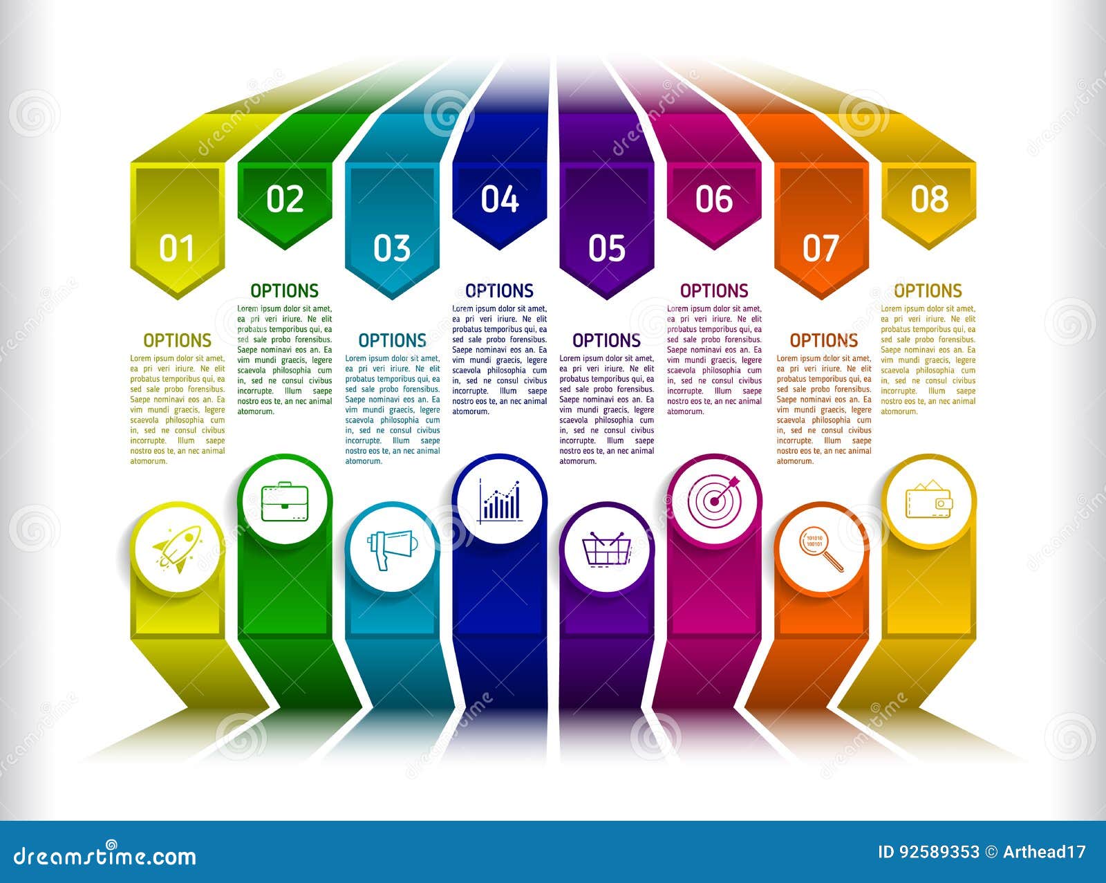 Presentation Business Infographic Template with 8 Options. Abstract ...