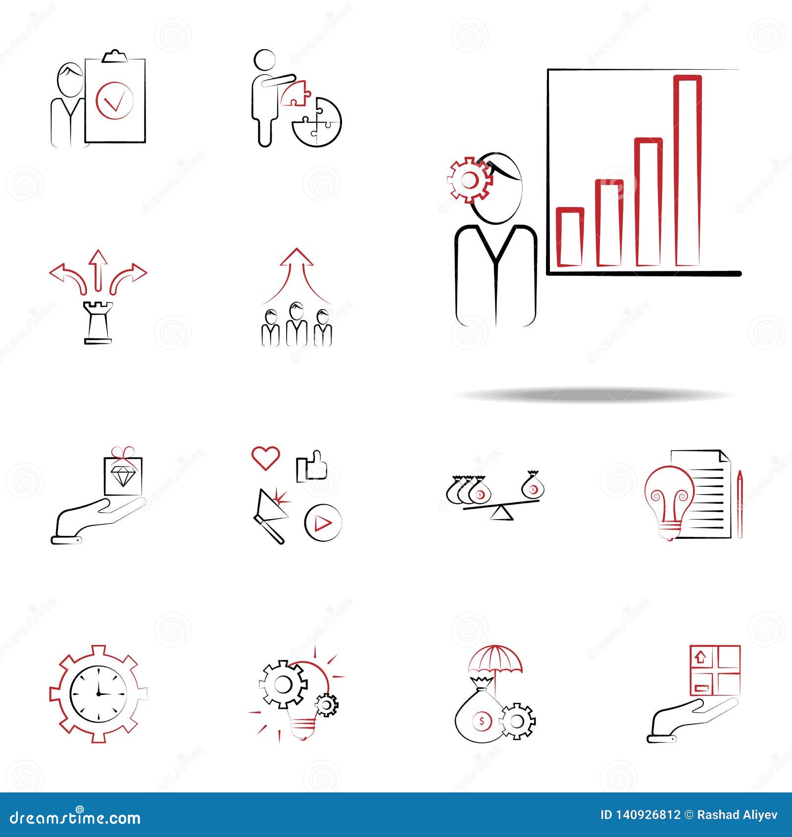 Presentation Business Plan Chart Icon. Business and Management Icons ...