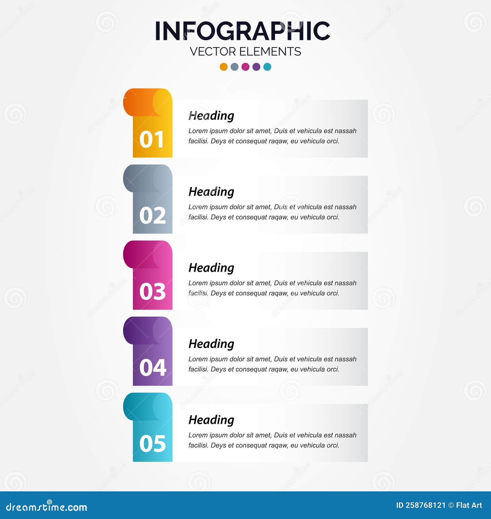 Presentation Business Vertical Infographic Template with 5 Options ...