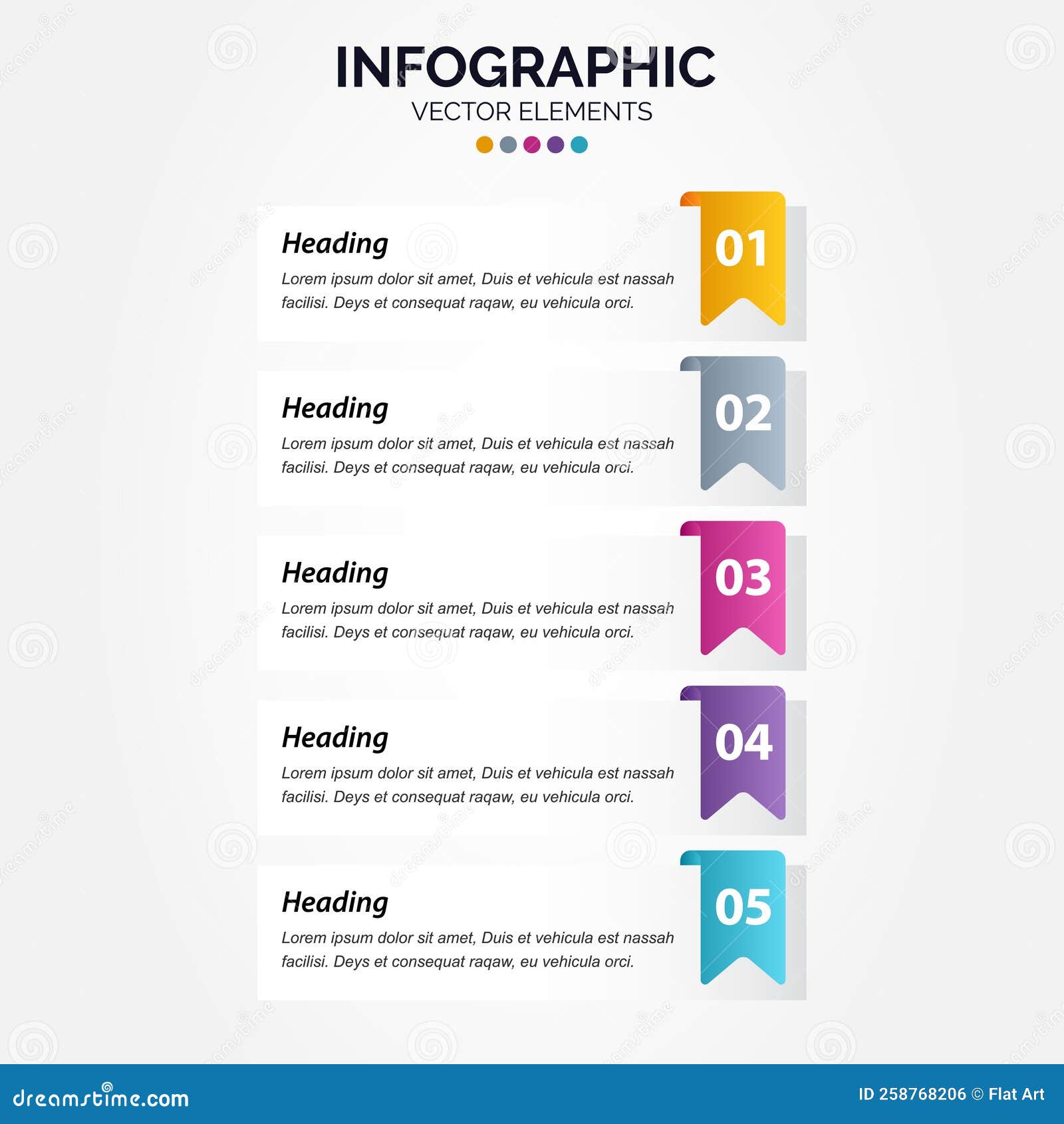 Presentation Business Vertical Infographic Template with 5 Options ...