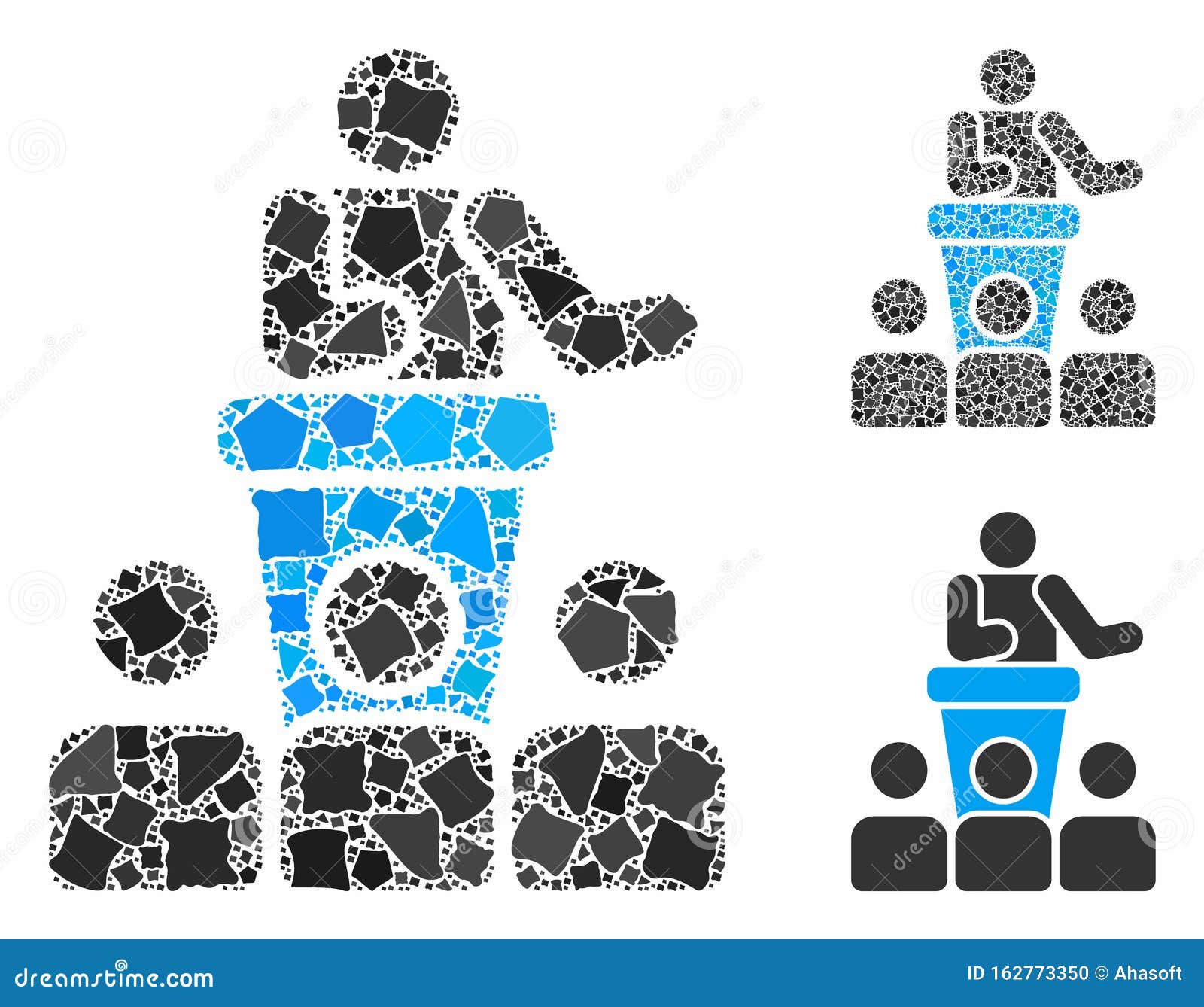 Presentation Composition Icon of Rough Pieces Stock Illustration ...