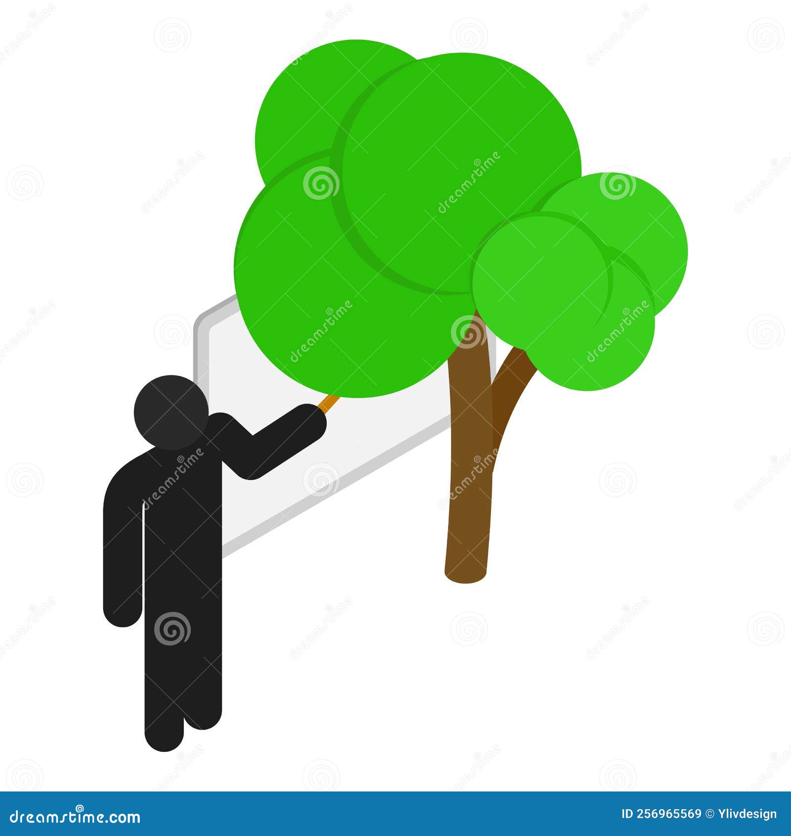 Presentation Concept Icon Isometric Vector. Stickman Near White Board ...