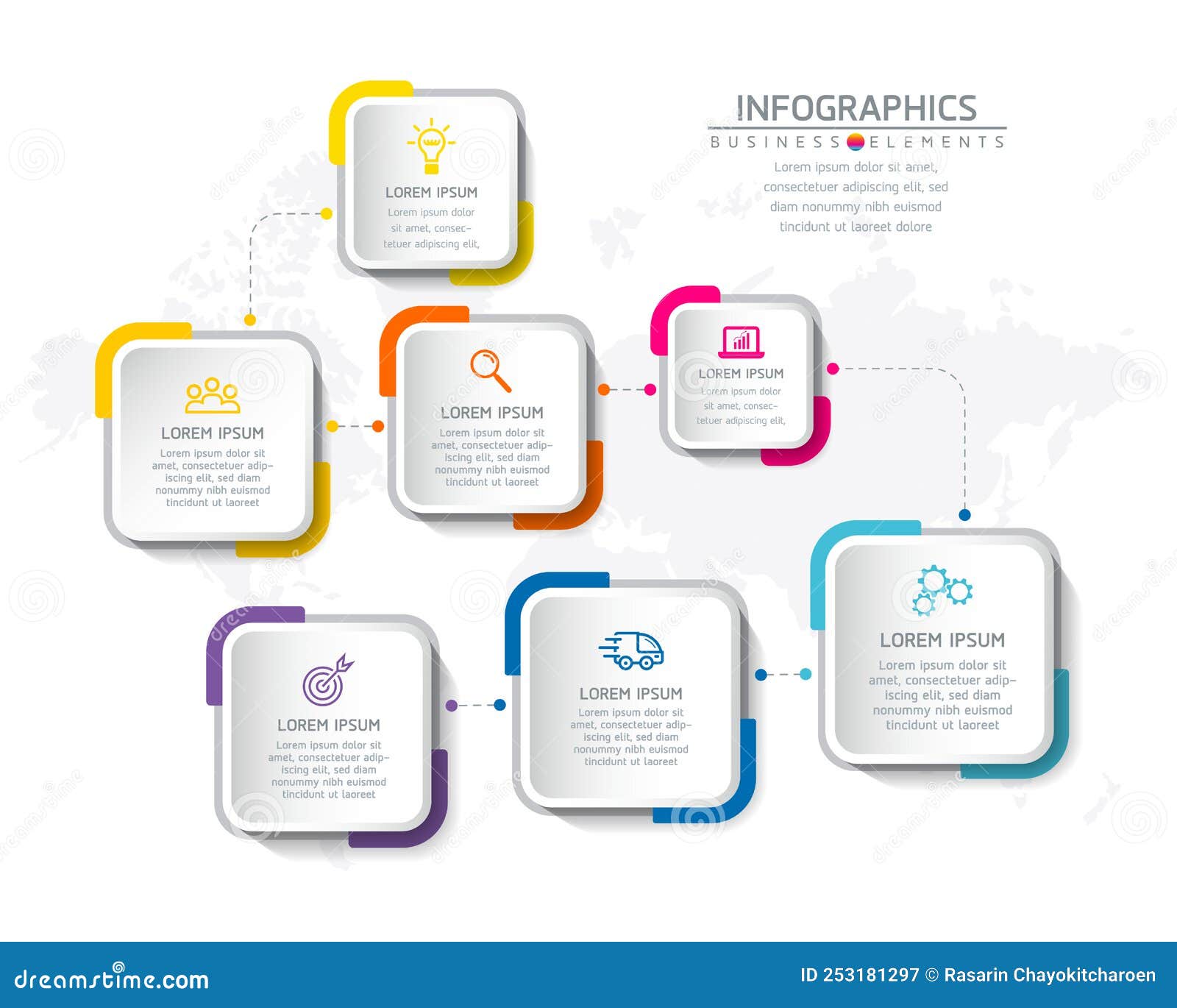 Connecting Steps Business Infographic Template Stock Vector ...